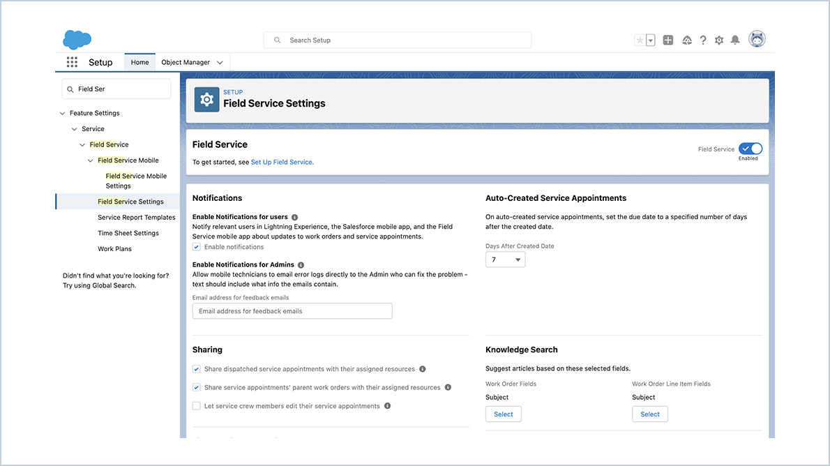 Basics of Field Service Lightning and Setup