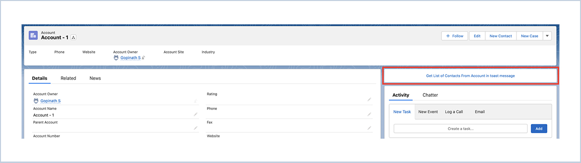 Messages on the toast with multiple lines and links to records