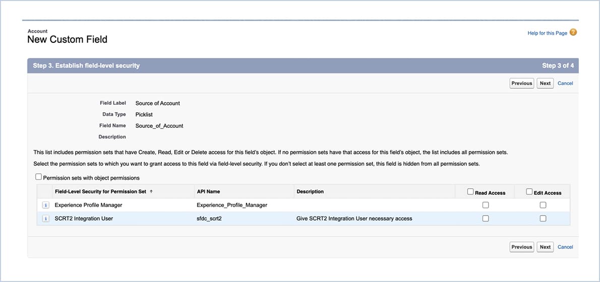 Field-Level Security for Permission Sets During Field Creation